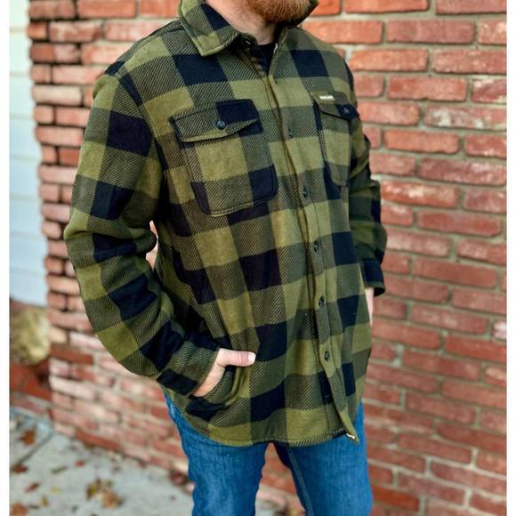 BURLEBO | Jackets & Coats | New Burlebo Sherpa Lined Shacket In Green ...